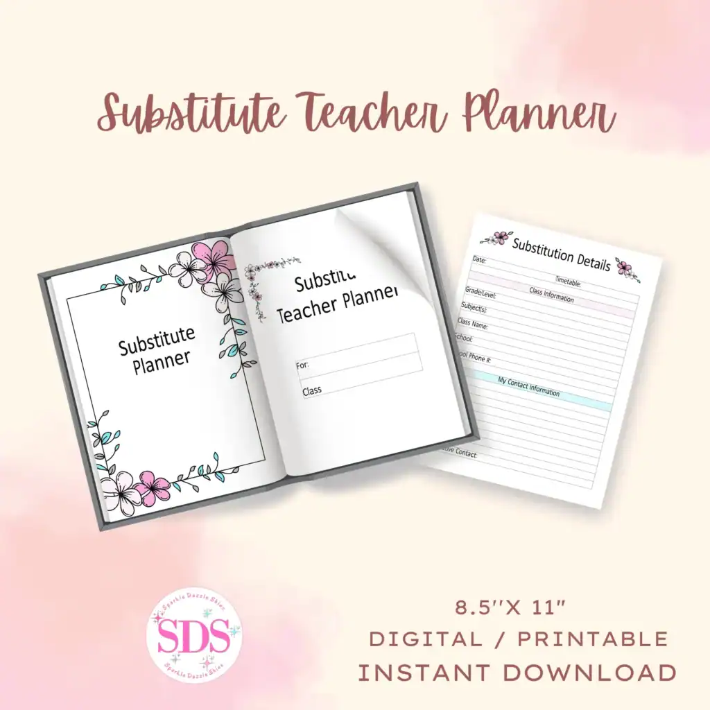 Your "Free" Substitute Teacher Planner - Sparkle Dazzle Shine